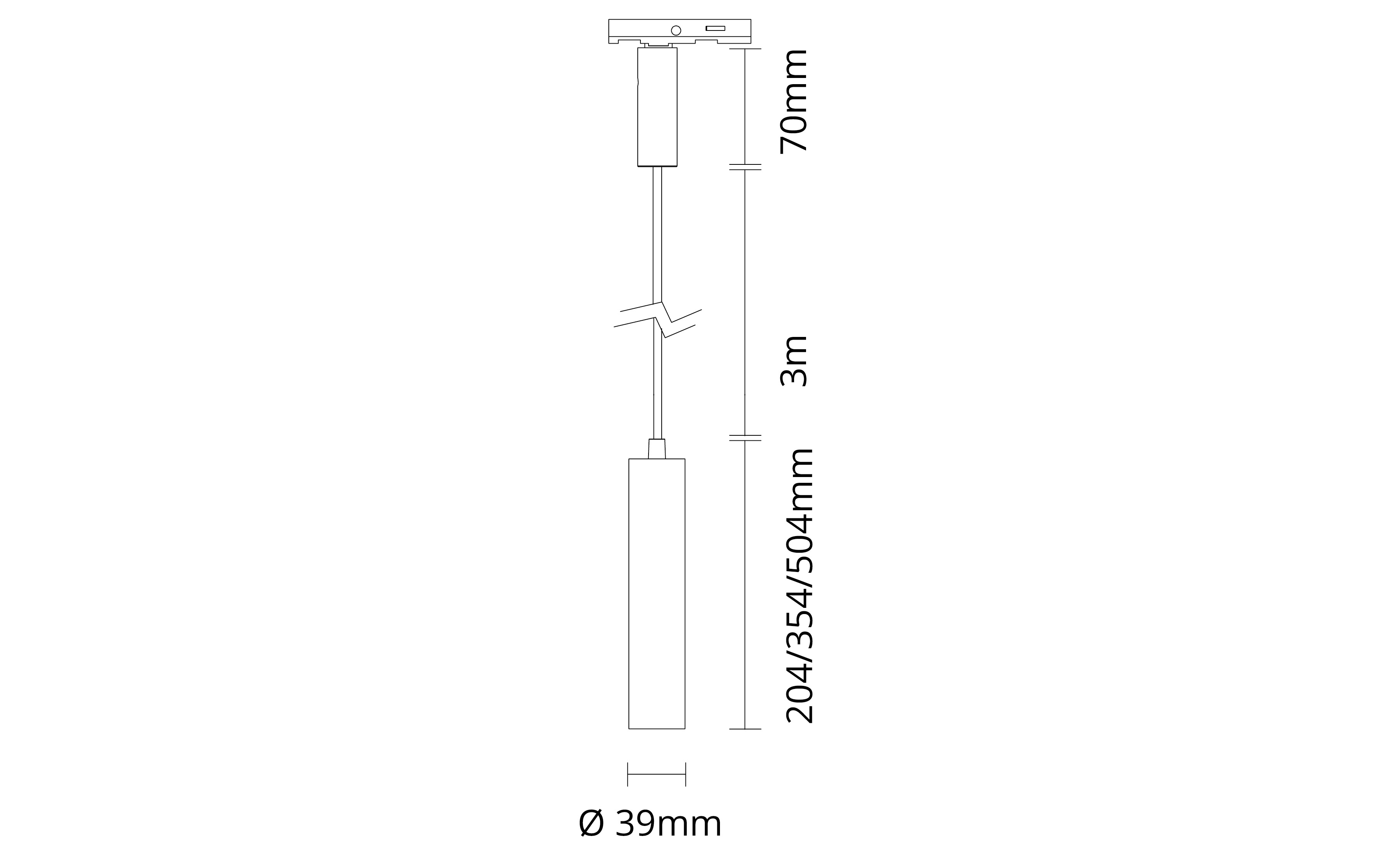 Zip Tube Micro Pendel 190mm Zwart 360lm 2700K Ra 98 Fase afsnijding ...
