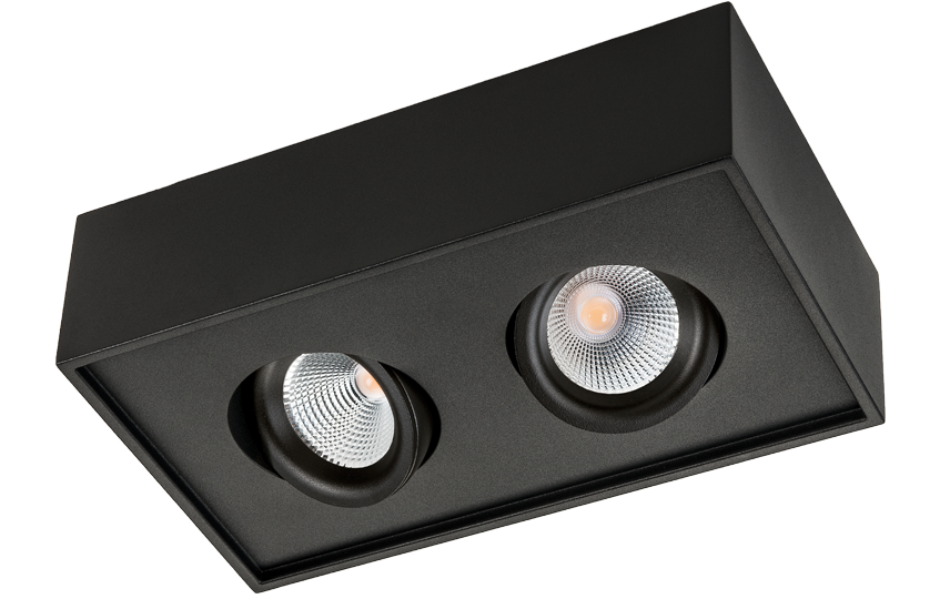 Cube Lux Sort 2X 1180lm 3000K Ra 98 Faseavsnitt - SG Armaturen